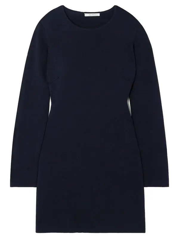 Max Mara Eridani Wool Mini Dress - Blue