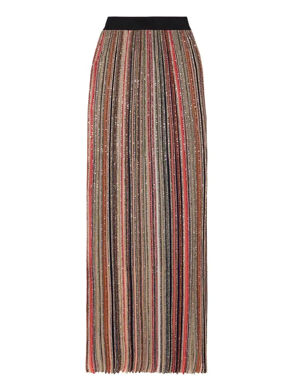 Missoni Sequin-embellished Striped Crochet-knit Maxi Skirt - Multi
