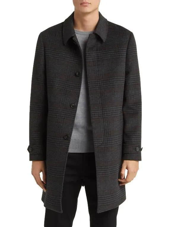 Hart Schaffner Marx Armitage Wool-blend Topcoat - Charcoal/espresso