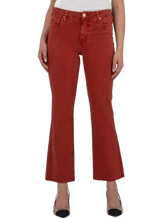 Kut From The Kloth Kelsey Raw Hem Ankle Flare Jeans - Paprika