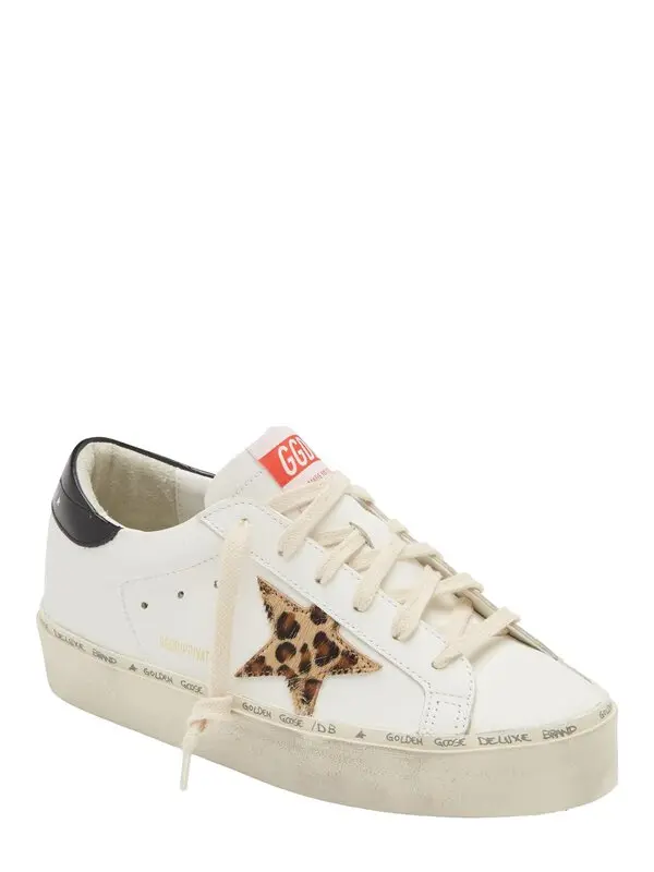 GOLDEN GOOSE Hi Star Platform Sneakers - White/ Leopard
