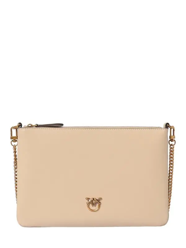 Pinko Love Birds Clasp Clutch Bag - Beige