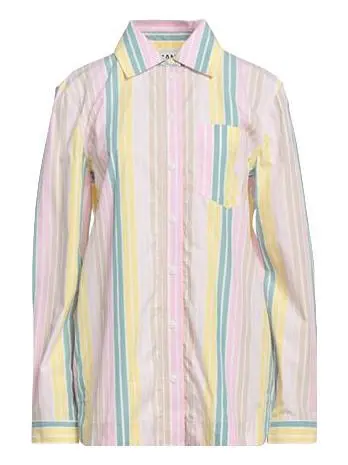 GANNI Striped Organic Cotton Shirt - Yellow