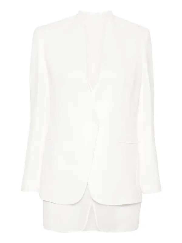 Brunello Cucinelli Layered Single-breasted Blazer - White