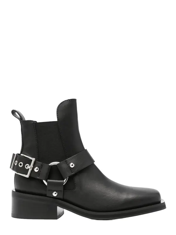GANNI Biker Chelsea Ankle Boots - Black