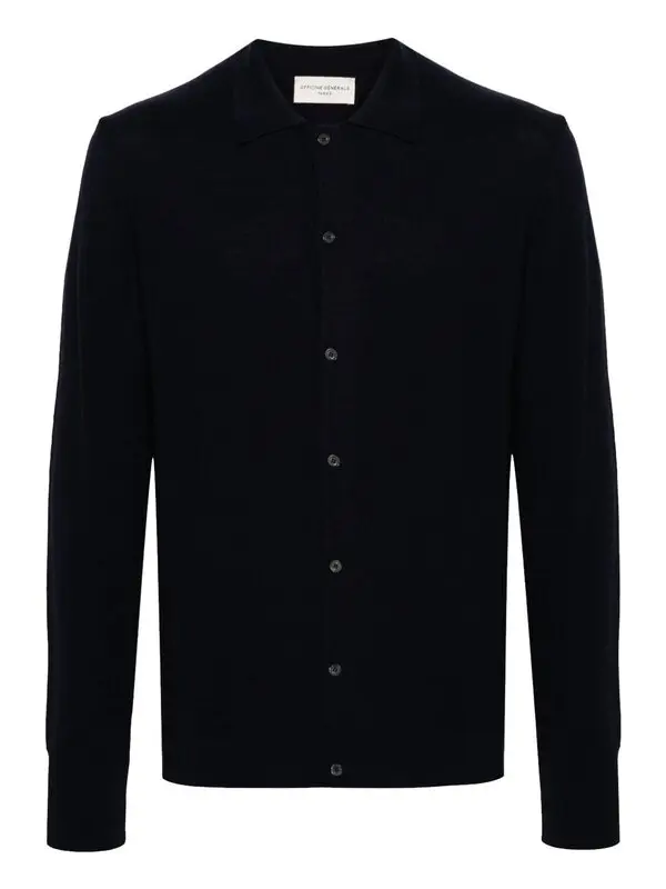 Officine Générale Long-sleeve Wool Cardigan - Blue