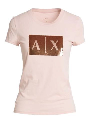 Armani Exchange Cotton T-shirt With Appliqués - Pink