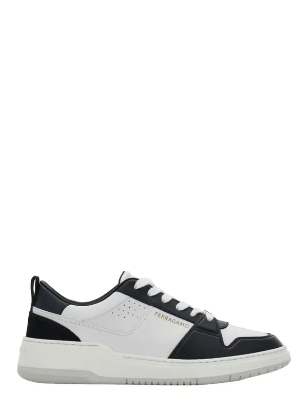 FERRAGAMO Panelled Leather Sneakers - White