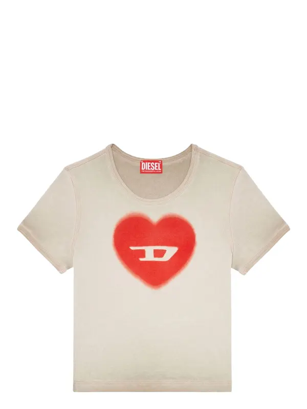 DIESEL® T-ele Cotton T-shirt - Neutrals