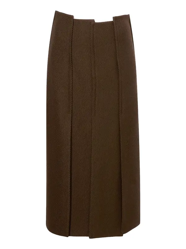 Proenza Schouler High-waist Twill Midi Skirt - Brown