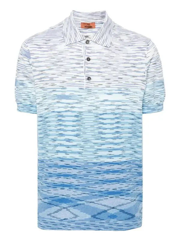Missoni Slub Cotton Polo Shirt - Blue