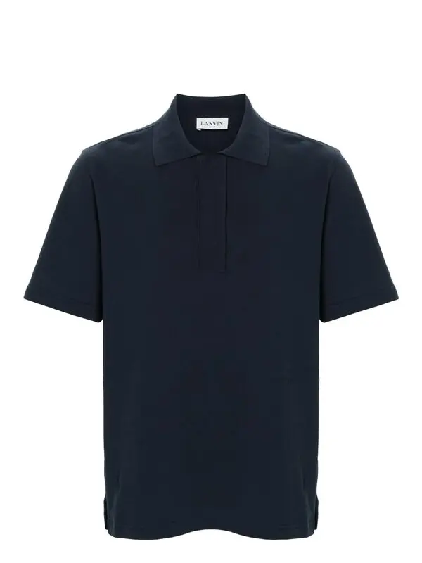 LANVIN Short-sleeve Cotton Polo Shirt - Blue
