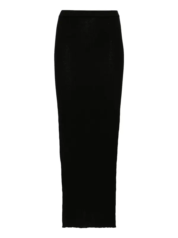 Rick Owens Sacris Ribbed-knit Maxi Skirt - Black