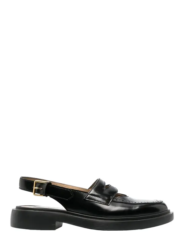 Thom Browne Slingback Leather Penny Loafers - Black