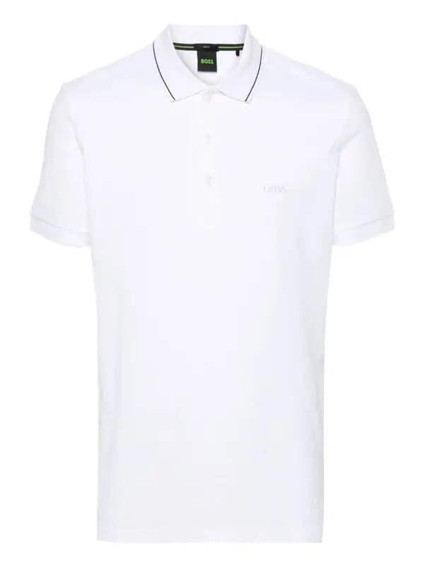 BOSS Logo-embroidered Polo Shirt - White