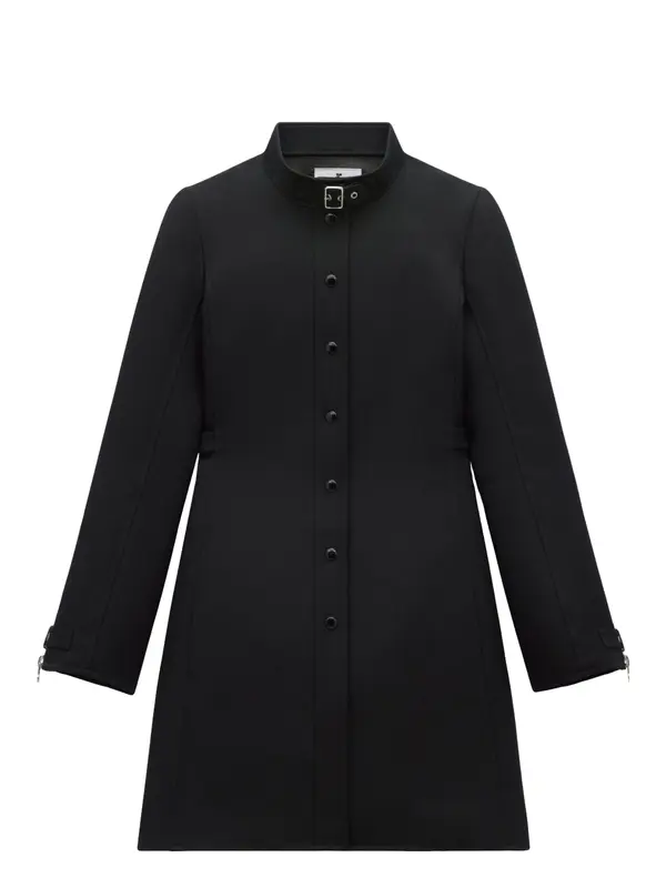 COURREGES Buckle-strap Twill Coat - Black