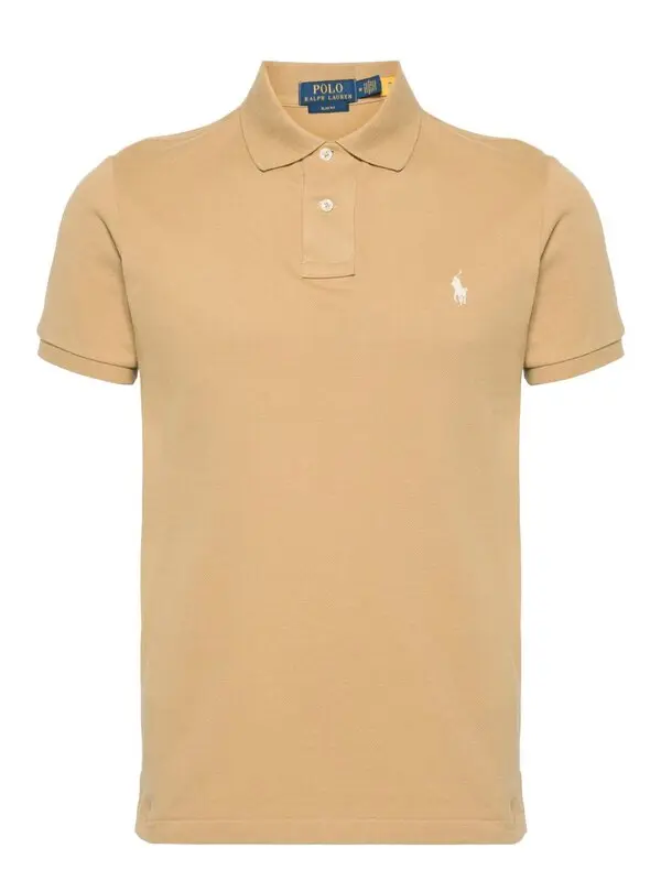 Polo Ralph Lauren Pony-embroidered Cotton Polo Shirt - Neutrals