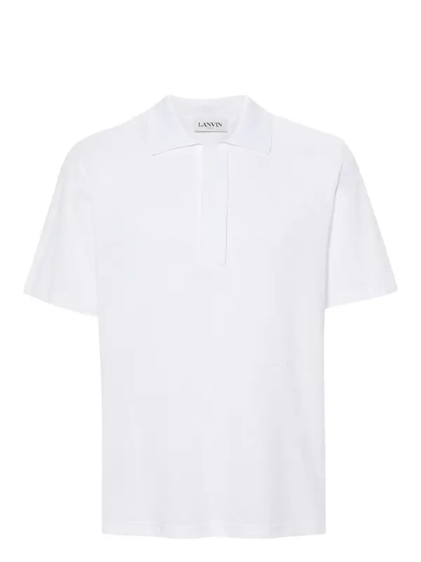 LANVIN Short-sleeve Cotton Polo Shirt - White