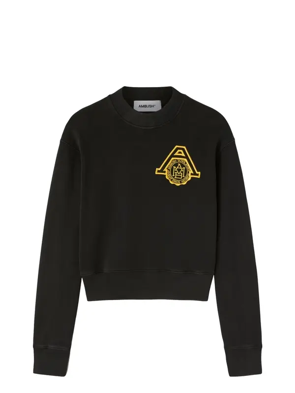 AMBUSH Logo-embroidered Organic Cotton Sweatshirt - Black