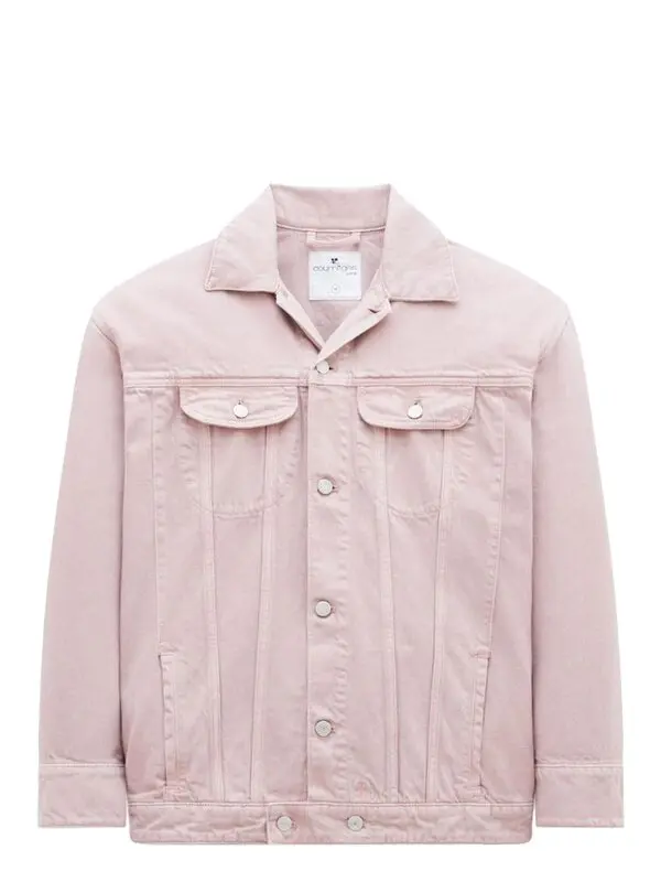 COURREGES Notched-collar Denim Jacket - Pink