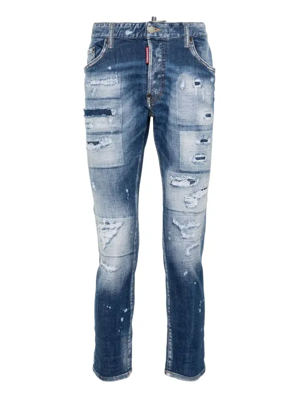 Dsquared2 Distressed Slim-leg Jeans - Blue
