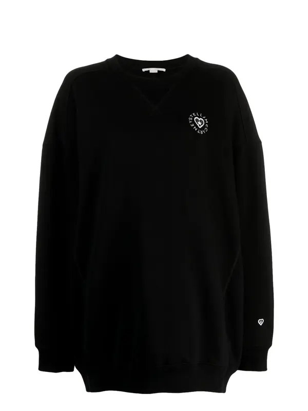 Stella McCartney Logo-patch Cotton Sweatshirt - Black