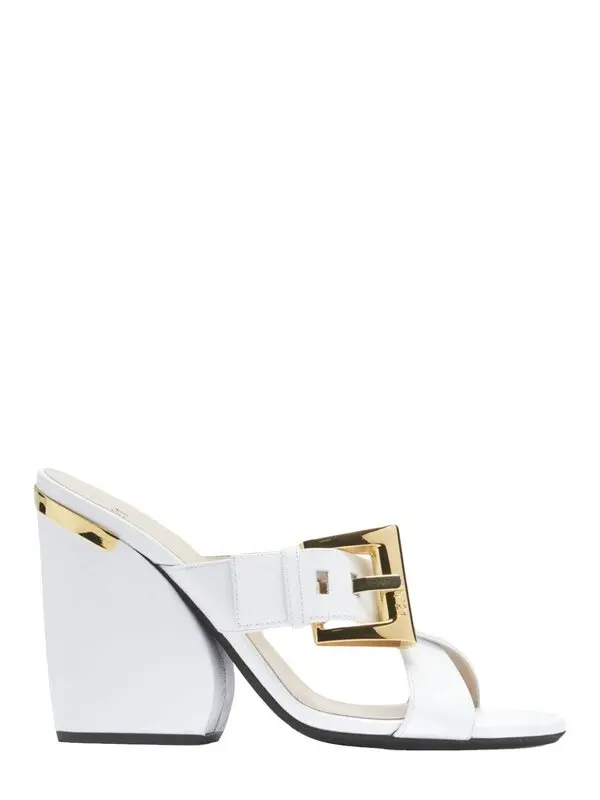N°21 Logo-plaque Crossover Sandals - White