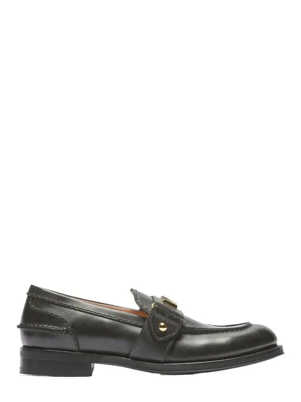 N°21 Logo-lettering Panelled Loafers - Black