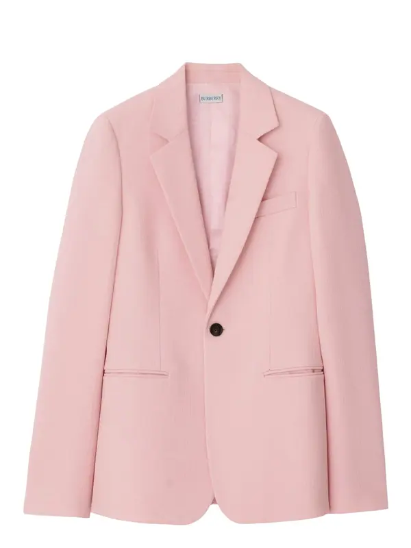 Burberry Single-breasted Wool Blazer - Pink