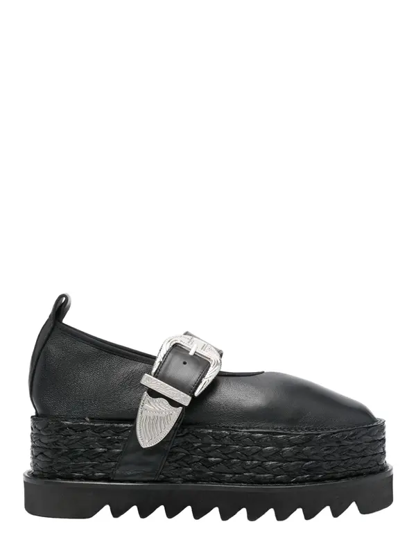 Toga 70mm Leather Espadrilles - Black