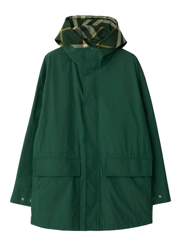 Burberry Check Pattern Coat - Green
