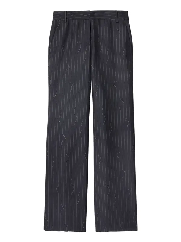 Off-White Pinstriped Virgin Wool-blend Trousers - Grey