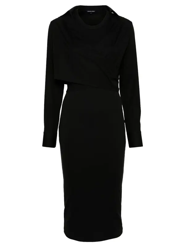 Veronica Beard Malone Layered Midi Dress - Black