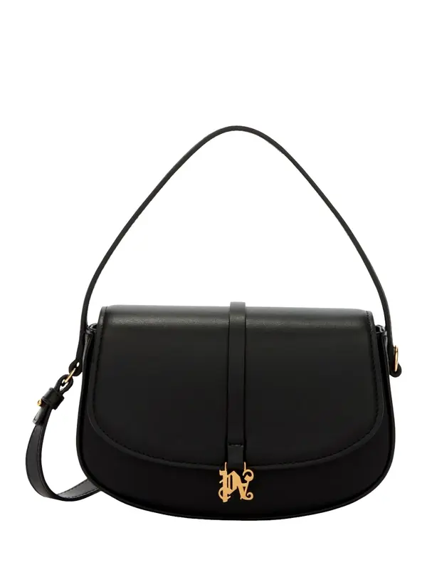 Palm Angels Lockbag Leather Shoulder Bag - Black