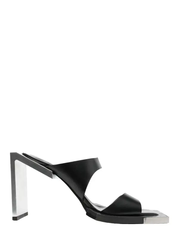 HELIOT EMIL 100mm Square-open Toe Leather Sandals - Black