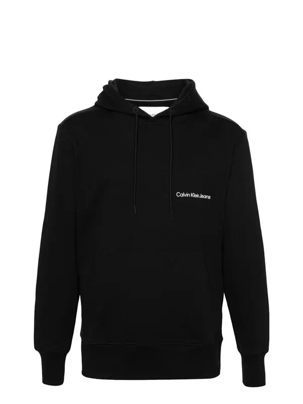 Calvin Klein Logo-print Cotton Hoodie - Black