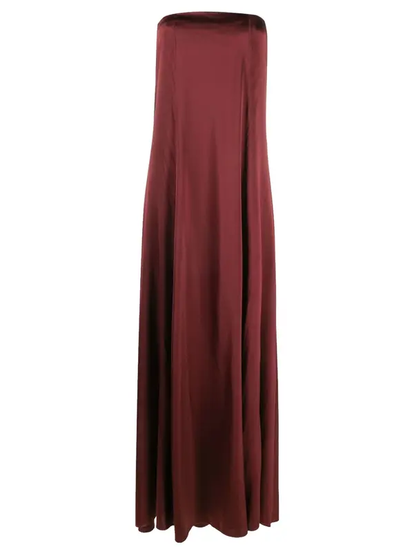 FORTE_FORTE Satin-finish Maxi Dress - Brown