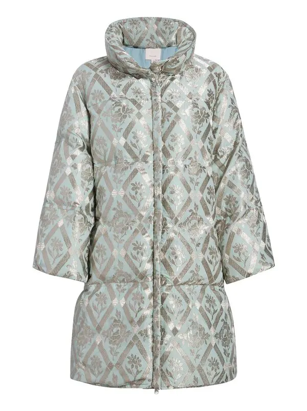 Cinq À Sept Diamond Floral Hallie Puffer Coat - Blue