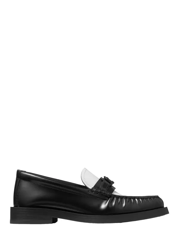 JIMMY CHOO Addie Logo-plaque Leather Loafers - Black