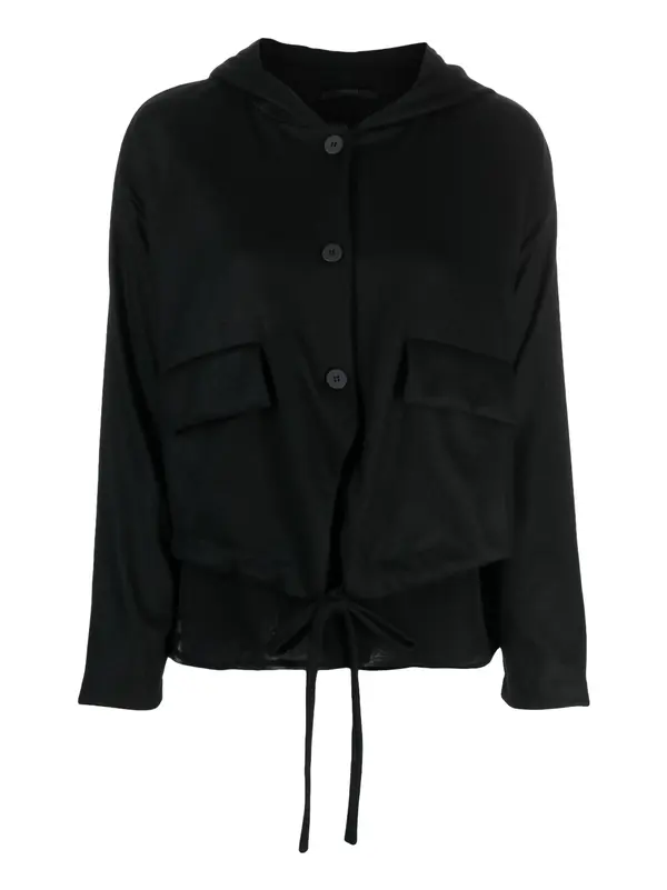 Transit Layered Hooded Jacket - Black