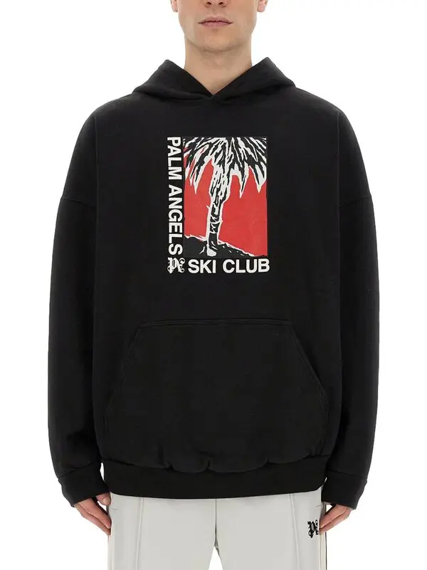 Palm Angels Palm Ski Club Print Sweatshirt - Black