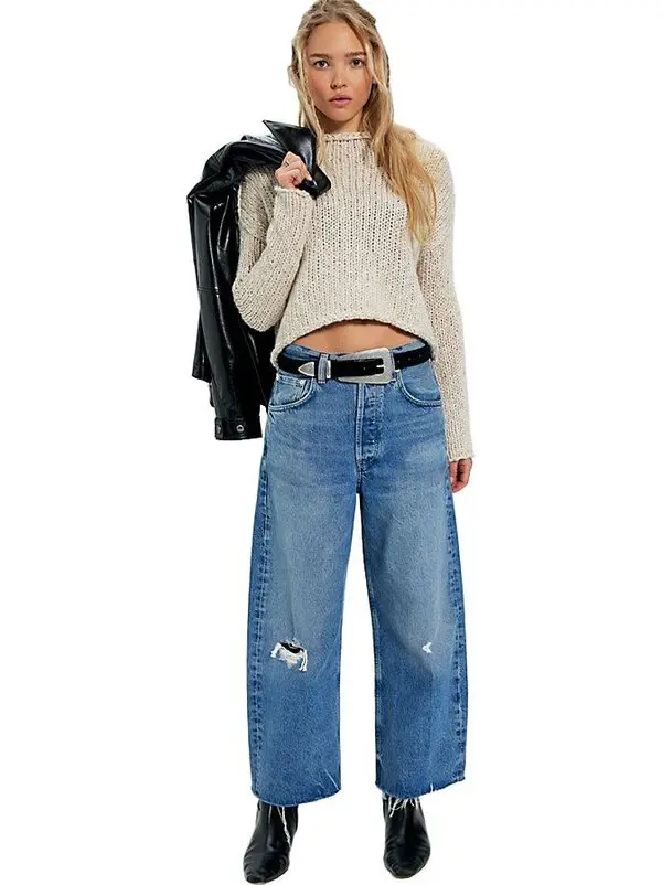 Citizens Of Humanity Ayla Raw Hem Crop Jeans - Solano
