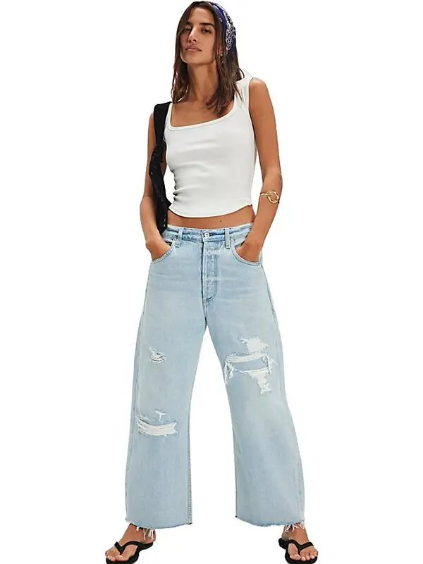 Citizens Of Humanity Ayla Raw Hem Crop Jeans - Vaquero