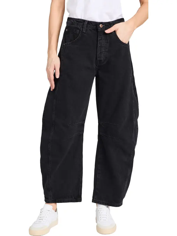 Free People We The Free Good Luck Mid-rise Barrel Jeans - Soundwave