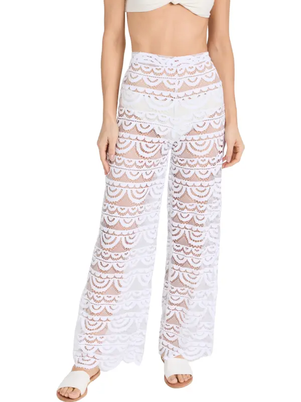 PQ High Waist Lace Pants - Water Lily