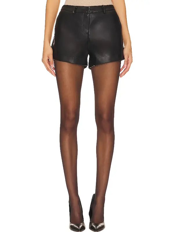 SNDYS Wendy Faux Leather Shorts - Black