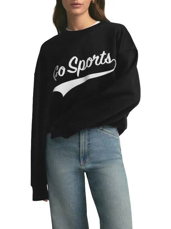 FAVORITE DAUGHTER Go Sports Sweatshirt - Black/ White