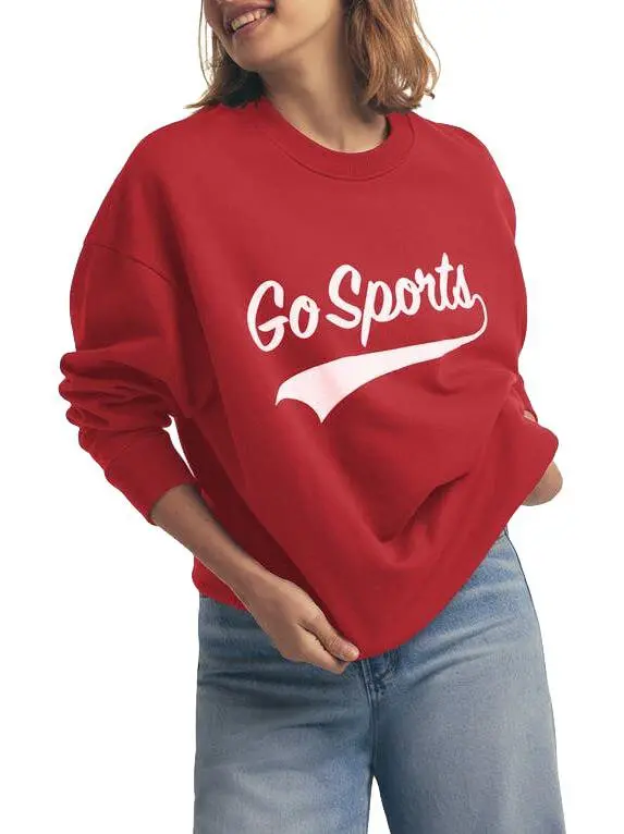 FAVORITE DAUGHTER Go Sports Sweatshirt - Red/ White