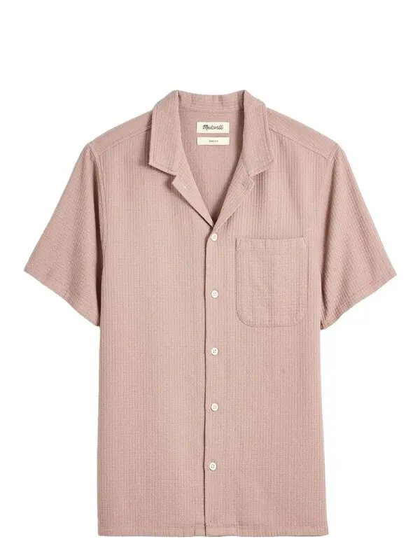 Madewell Woven Waffle Cotton Easy Shirt - Vintage Petal