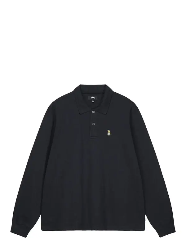 StÜssy Long-sleeve Rib Polo - Black